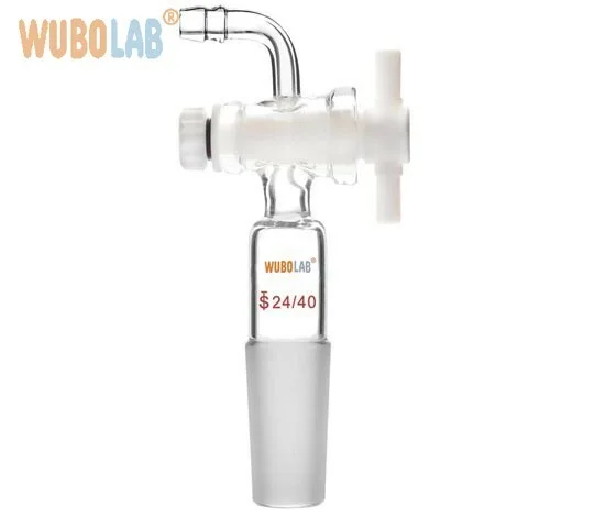 90° Vacuum Adapters with PTFE Stopcock Socket/Cone - 【WUBOLAB】